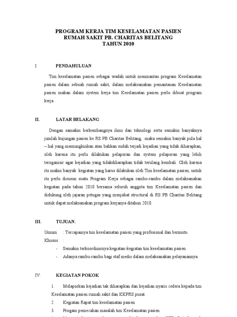 Program Kerja Tim KPRS Tahun 2010 | PDF | Sains & Matematika