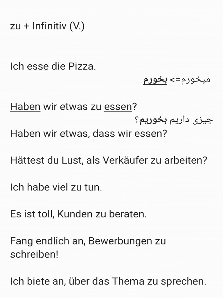 Zu + Infinitiv | PDF