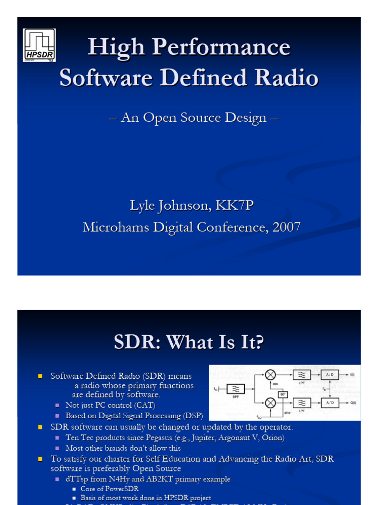 High Performance SDR - KK7P | PDF | Software Defined Radio | Field Programmable Gate Array