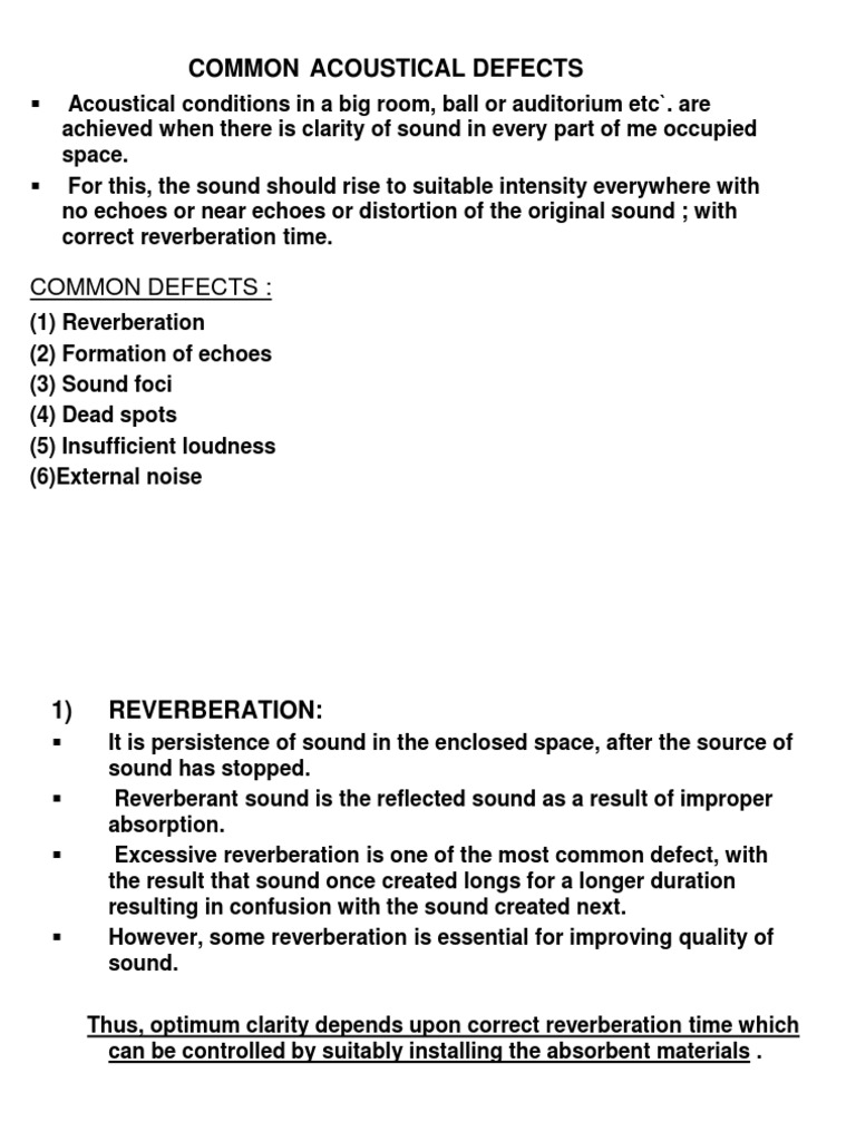 Acoustical Defects | PDF | Sound | Acoustics