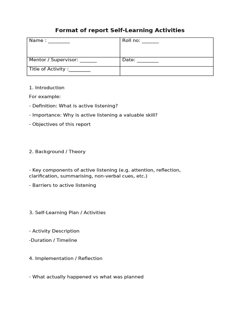 Format of Report SL Activities-1 | PDF