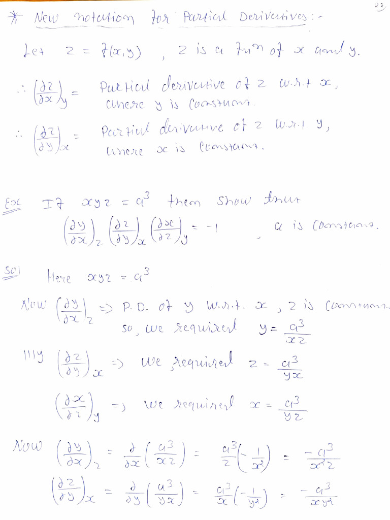 Partial Derivative Lecture note-2 by HMM-1-12 | PDF