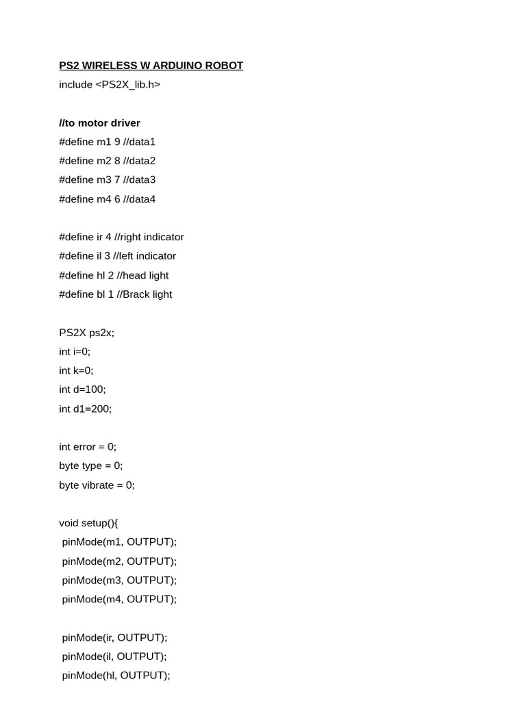 Ps2 Wireless w Arduino Robot | PDF | Computing | Computer Engineering