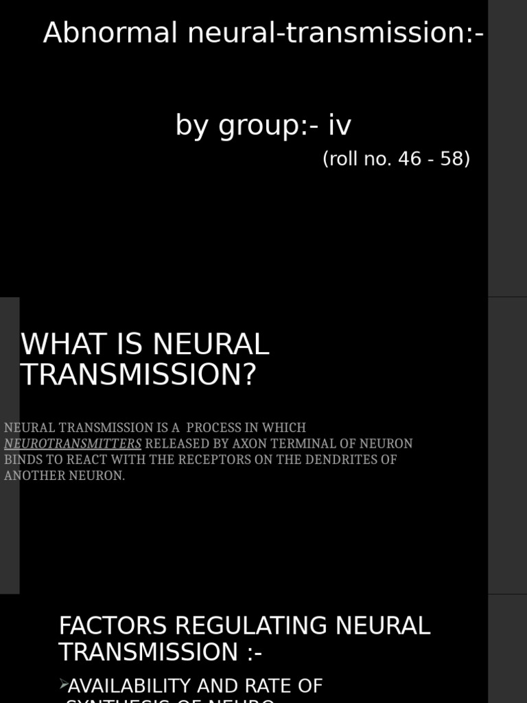 Abnormal Neural Transmission | PDF