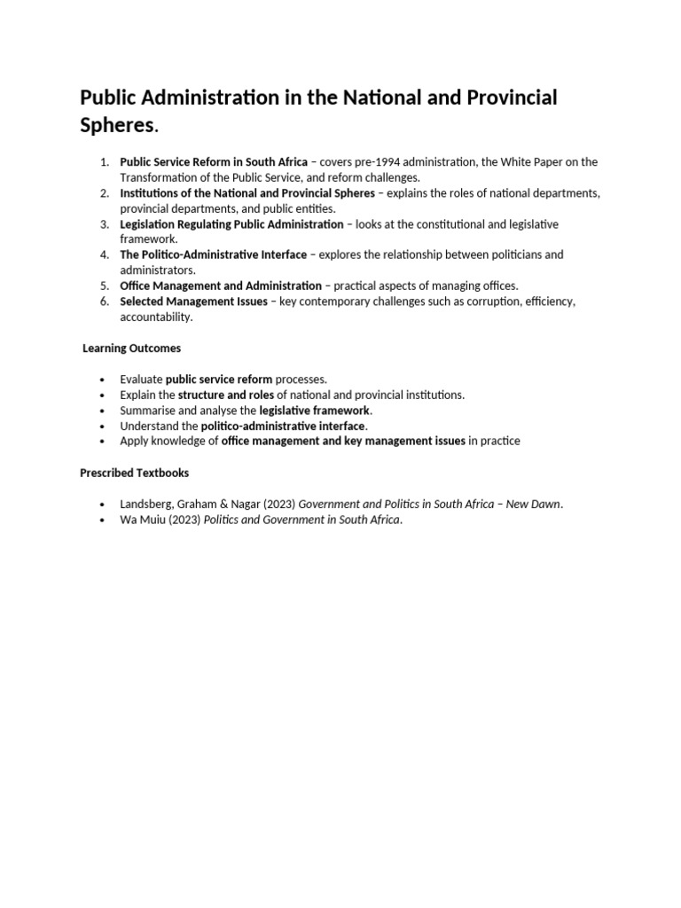 Public Administration Reform in South Africa | PDF | Electricity Generation
