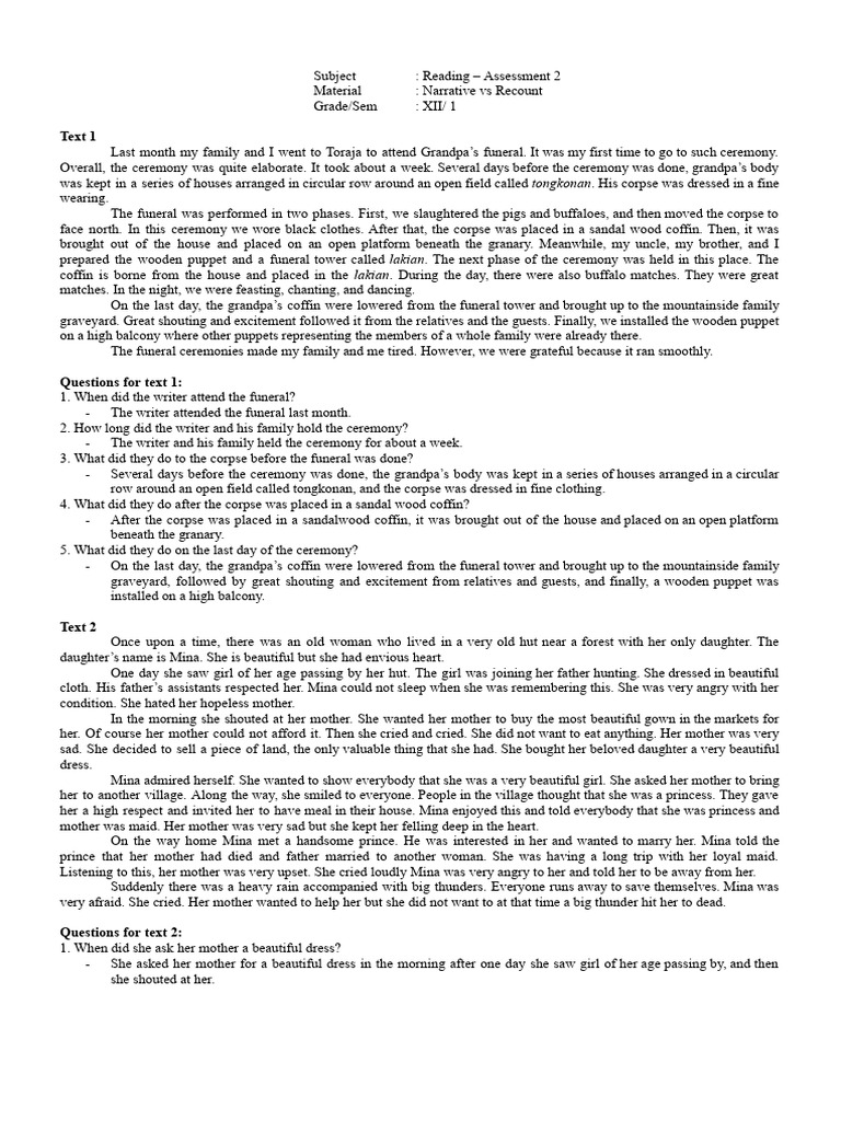 TP 2_Assessment 2.Docx (1) | PDF | Jack And The Beanstalk | Funeral