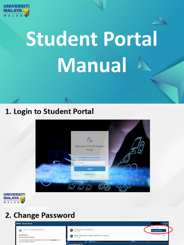 Pluto Student Portal Manual UM-Wales_202505 | PDF