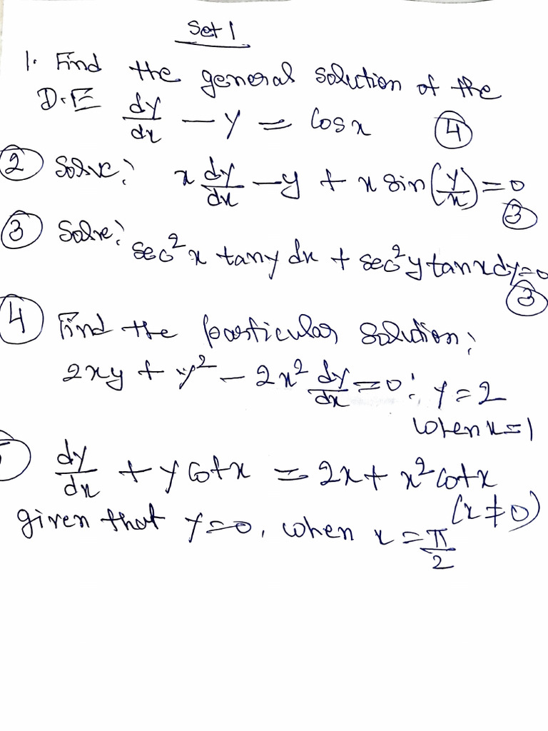 12 A Differential Equation Test 16th Oct. 25 | PDF
