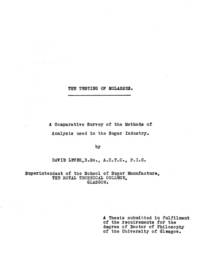 Testing Methods for Molasses Analysis | PDF | Sugar | Diet & Nutrition