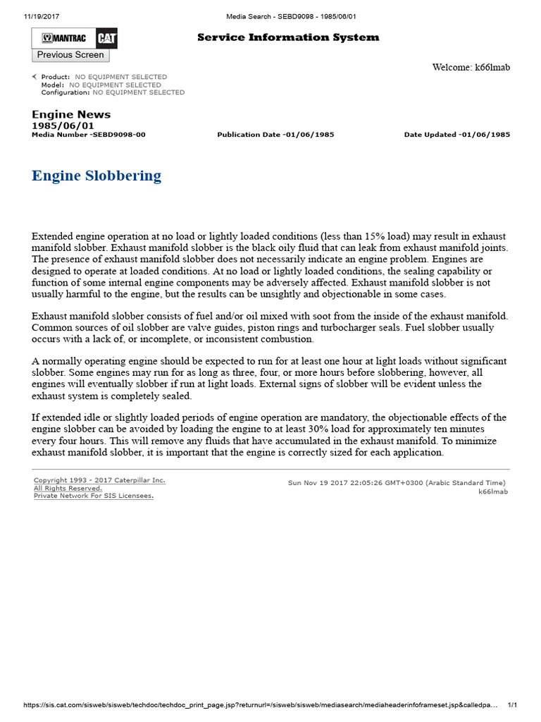 Engine Slobbering | PDF | Engines | Mechanical Engineering