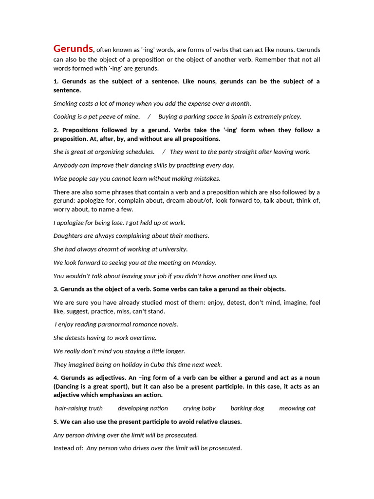 Gerunds | PDF