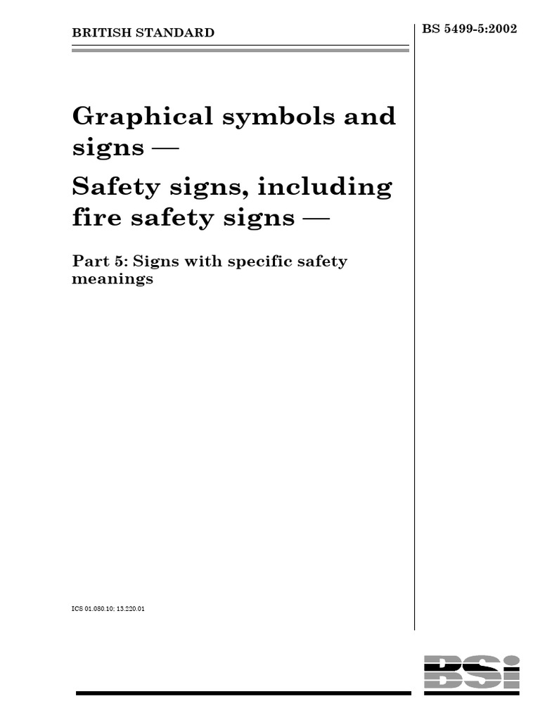 Safety Signs Standard BS 5499-5:2002 | PDF | Safety | Dangerous Goods
