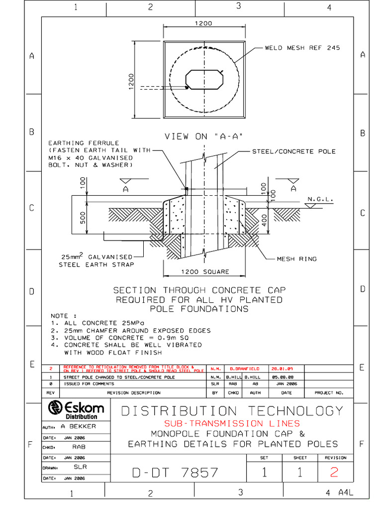 Monopoles Foundation Cap and Earthing Details D-DT-7857 Set 1 SHT 1 Rev ...