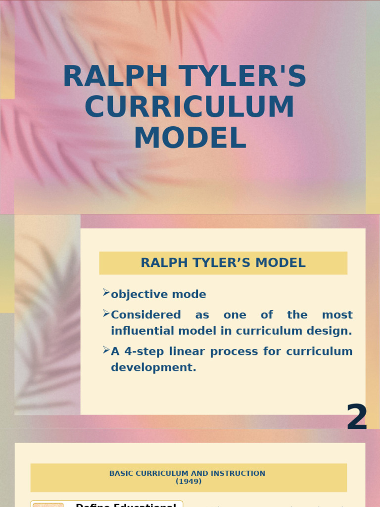 Ralph Tylers PRED132 1 | PDF | Curriculum | Educational Assessment