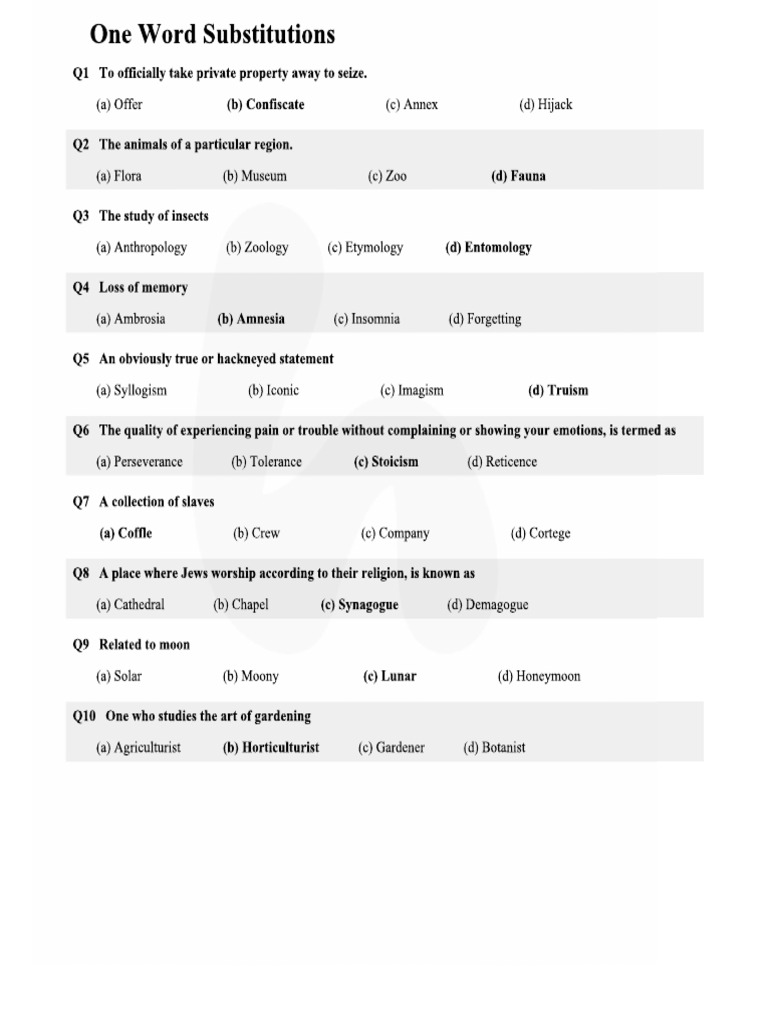 08 - One Word Substitution | PDF