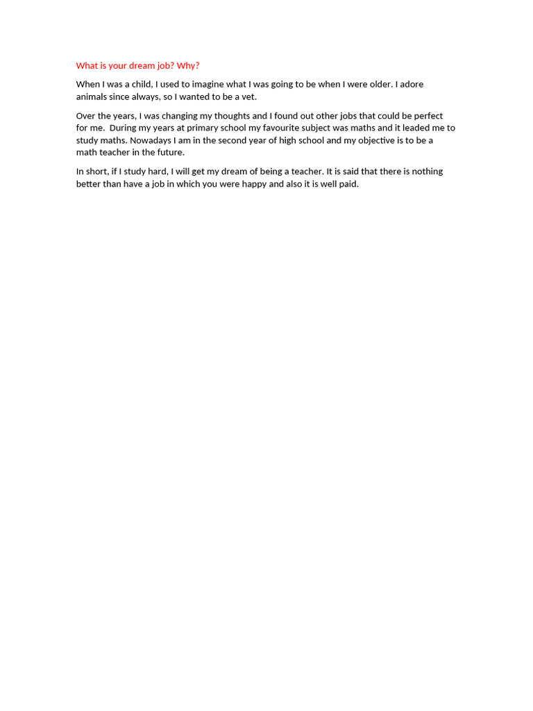 Dream job | PDF