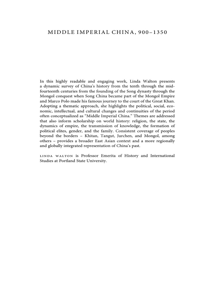 Middle Imperial China 9001350 A New History Compress | PDF | Han ...