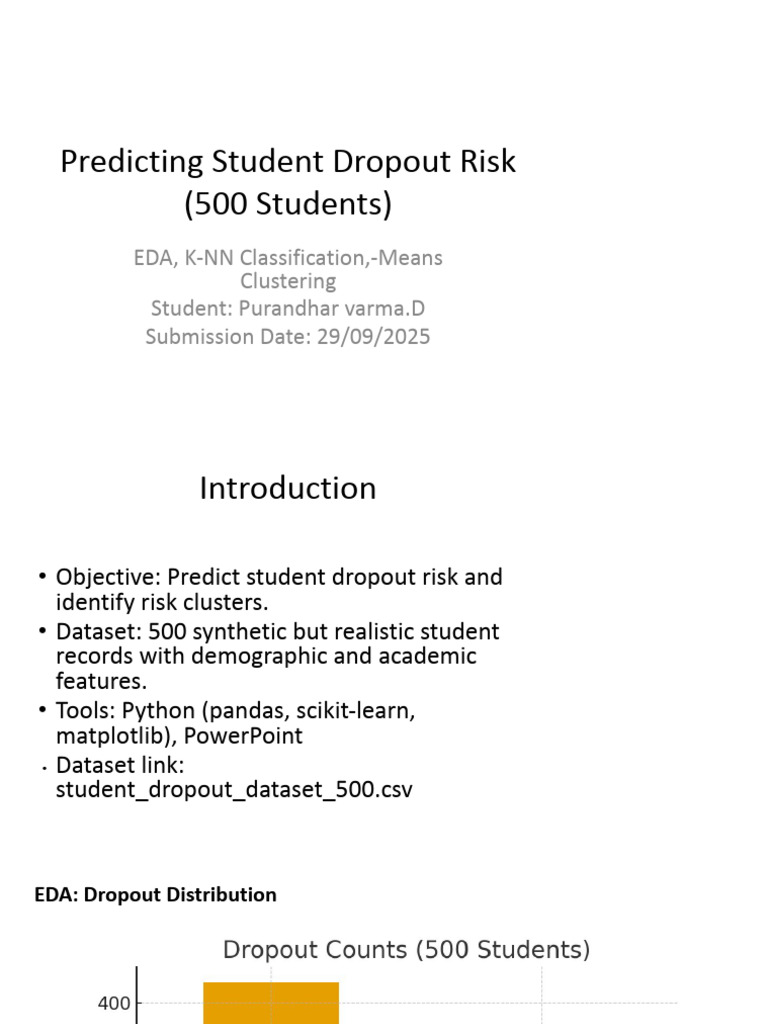 Student Dropout Risk Prediction Analysis | PDF