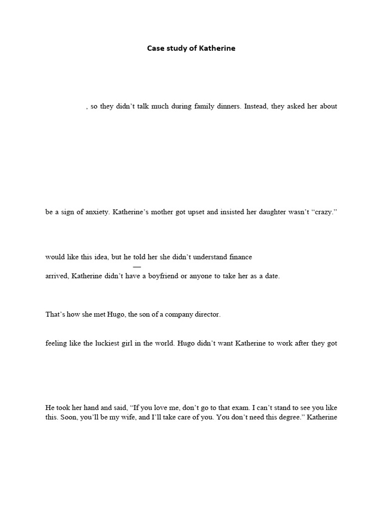 Case Study of Katherine | PDF