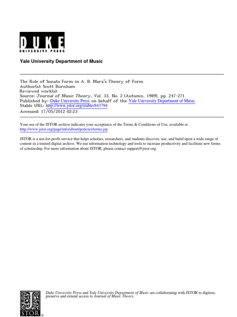 Marx Form | PDF | Music Theory | Elements Of Music