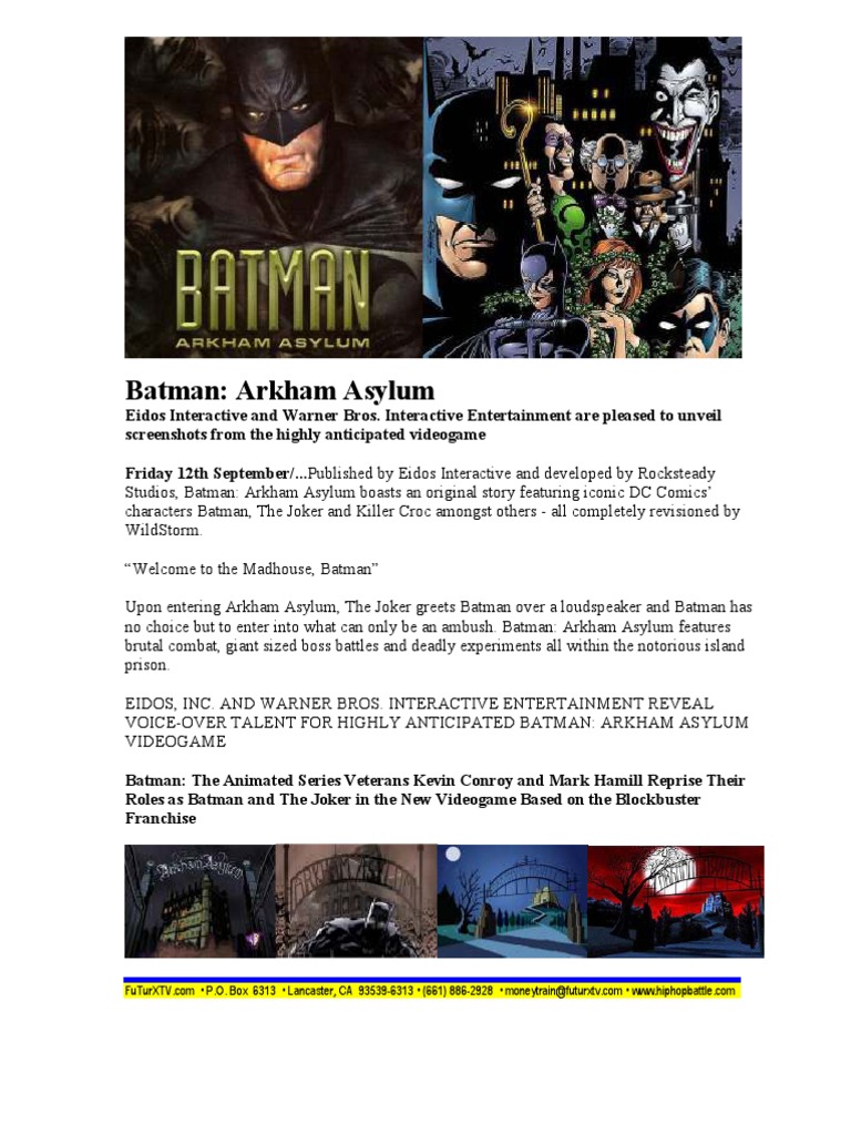 Batman: Arkham Asylum | PDF | Batman | Video Games