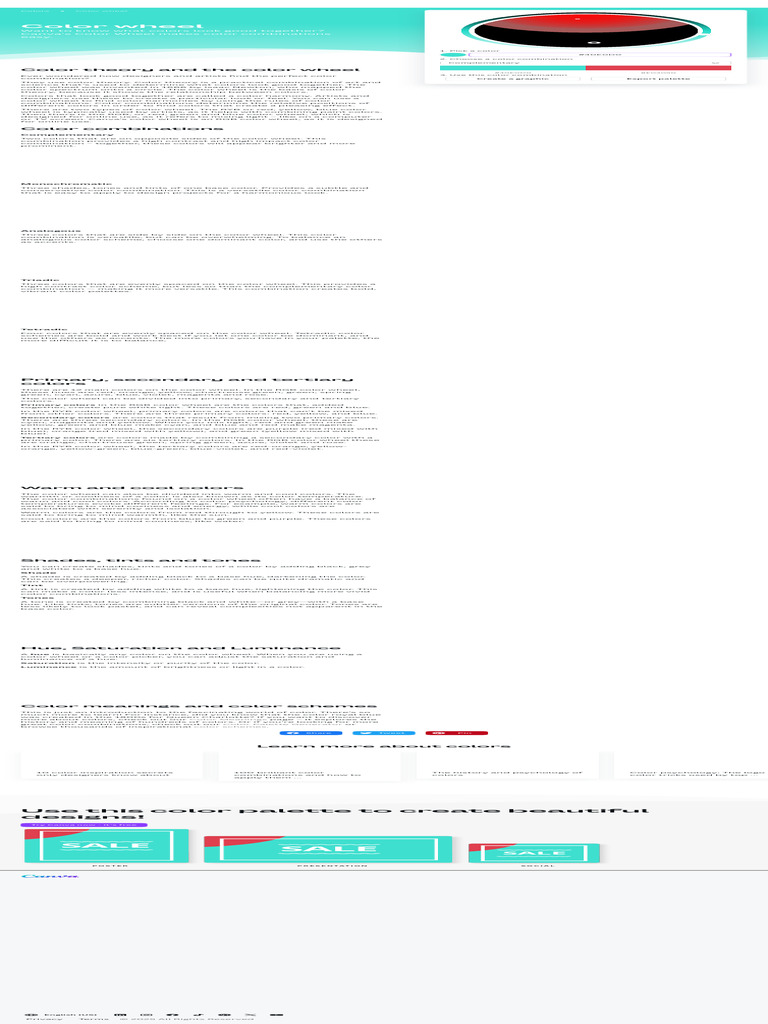 Color wheel - color theory and calculator Canva Colors 2 | PDF | Color ...