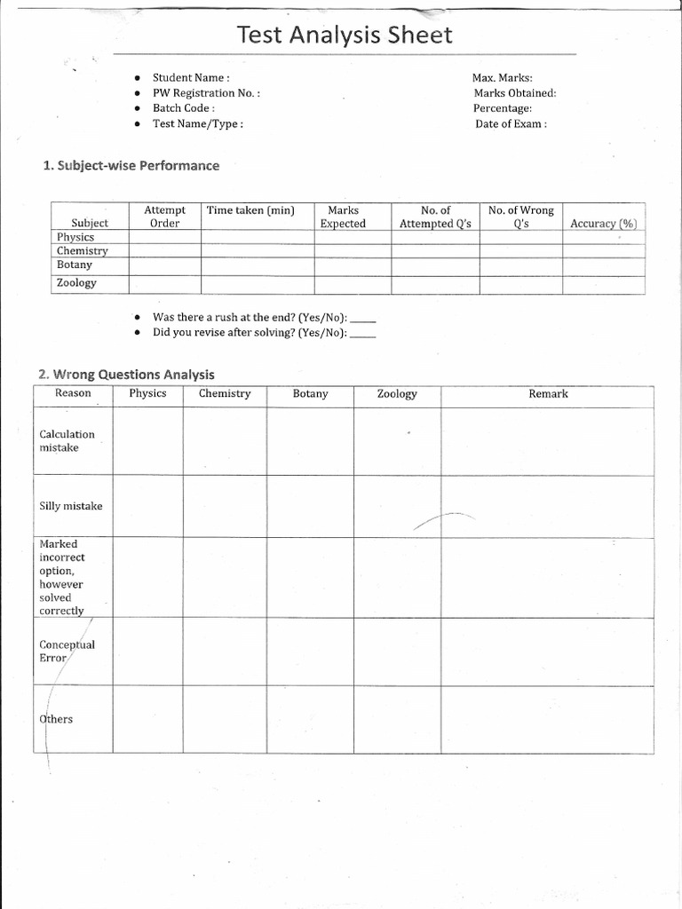 Test Analysis PW | PDF