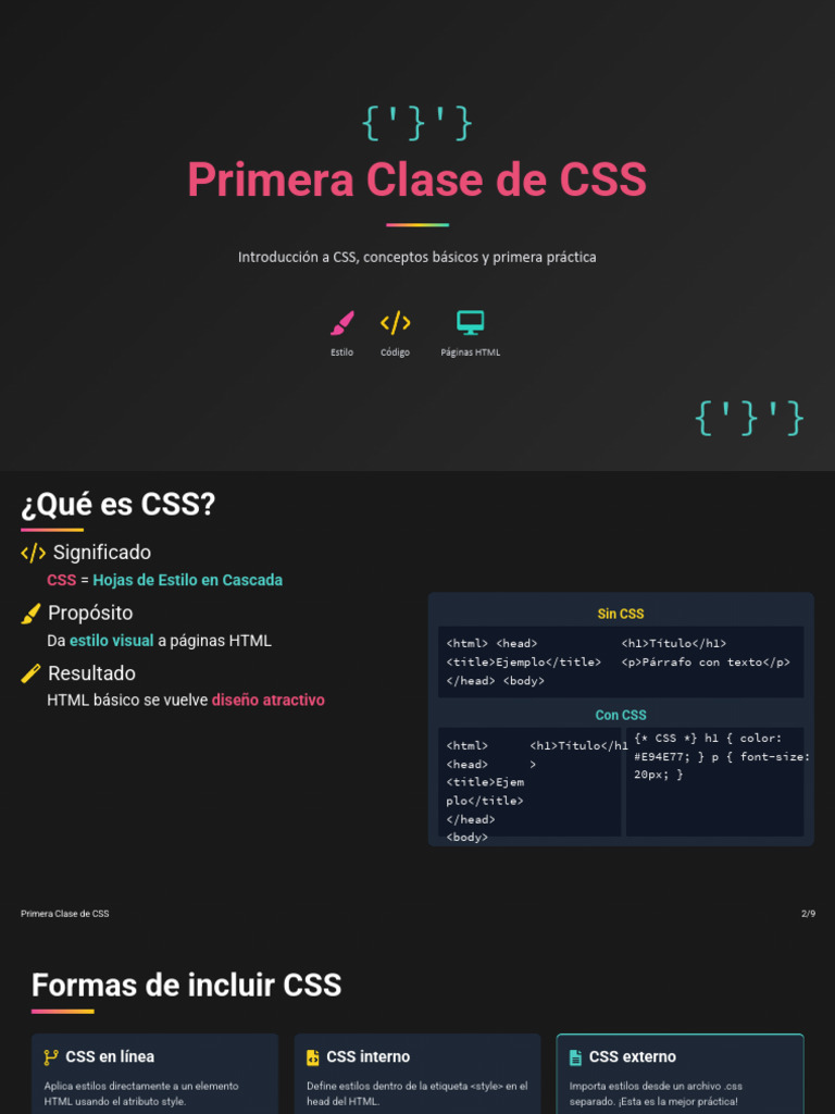 Primera Clase de CSS1 | PDF | HTML | Consorcio Mundial de la red