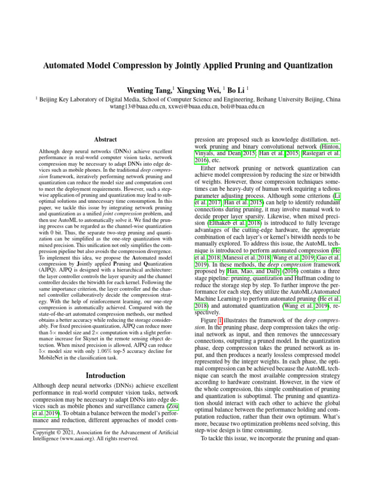 Joint Pruning and Quantization for DNNs | PDF | Deep Learning | Data ...