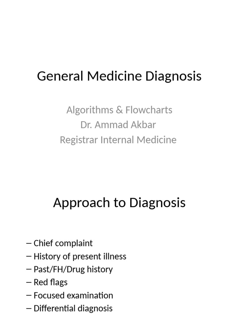 General Medicine Diagnosis Algorithms | PDF