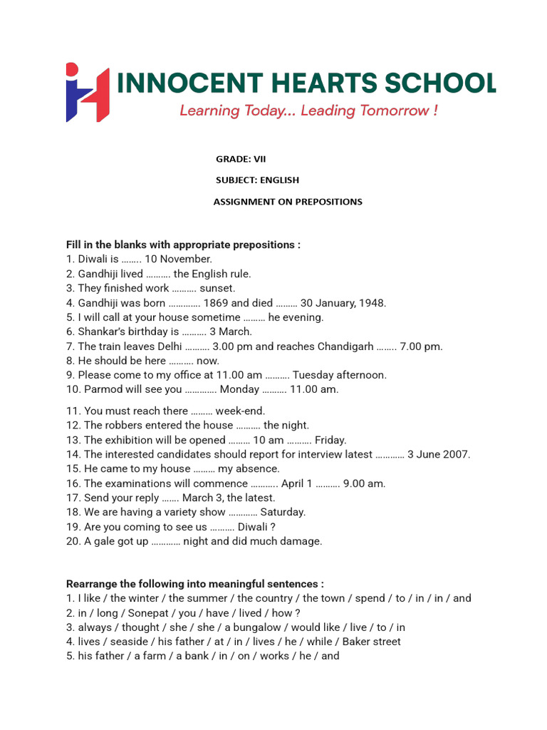 Prepositions(1) | PDF