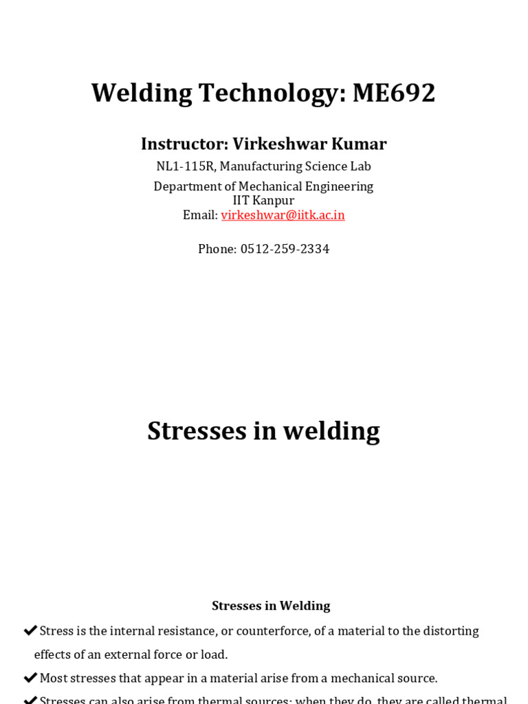 Lecture 23 Welding Technology - Solidification and Stress | PDF | Gibbs Free Energy | Phase (Matter)