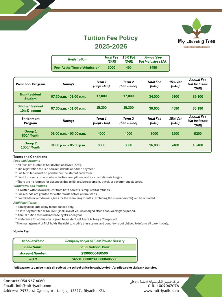 MLT Tuition Fee Policy 2025 - 2026 | PDF | Fee | Value Added Tax