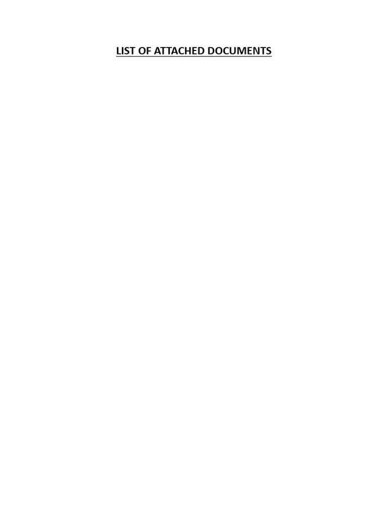 List of Attached Documents | PDF