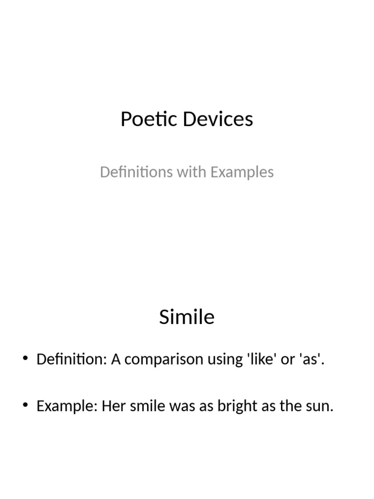 Poetic Devices PPT | PDF
