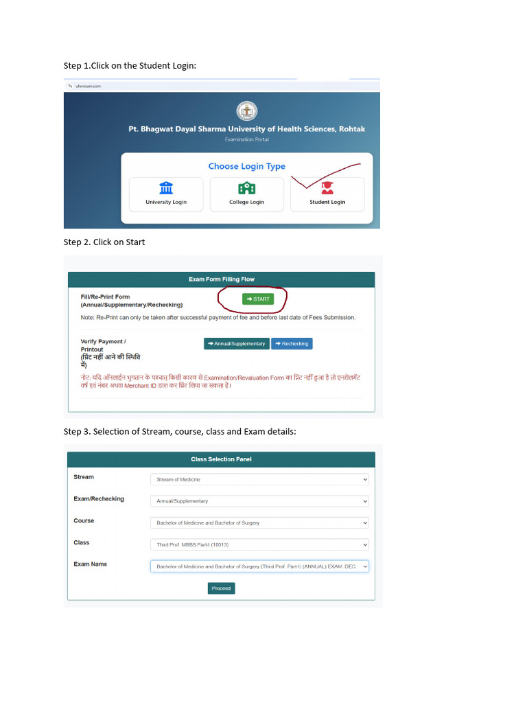 Exam Form Filling Instructions | PDF