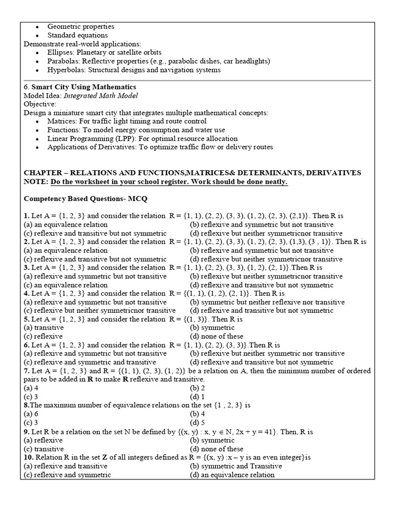 Smart City Math Model & Functions Guide | PDF | Function (Mathematics ...