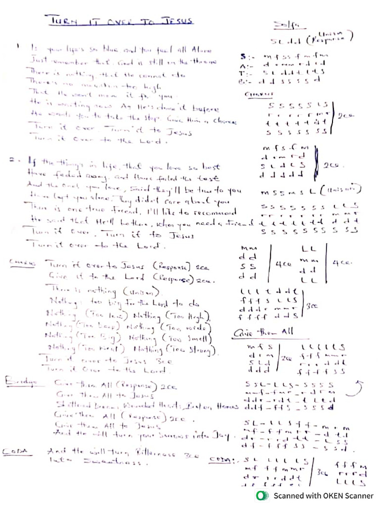 Turn It Over To Jesus Medley | PDF