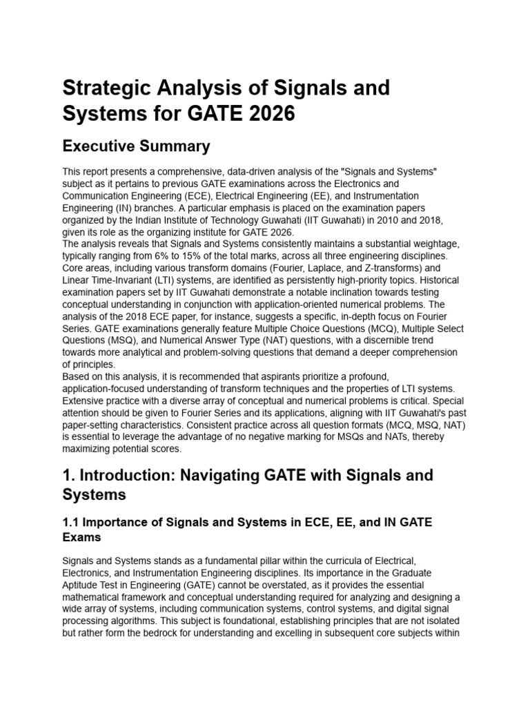GATE 2026 Signals and Systems Analysis | PDF | Discrete Fourier ...