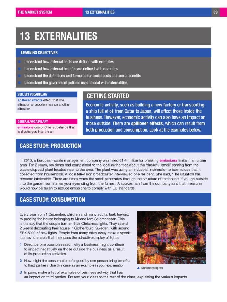 13 EXTERNALITIES From GCSE (9-1) Economics, Pearson Edexcel International by Rob Jones, D a ...