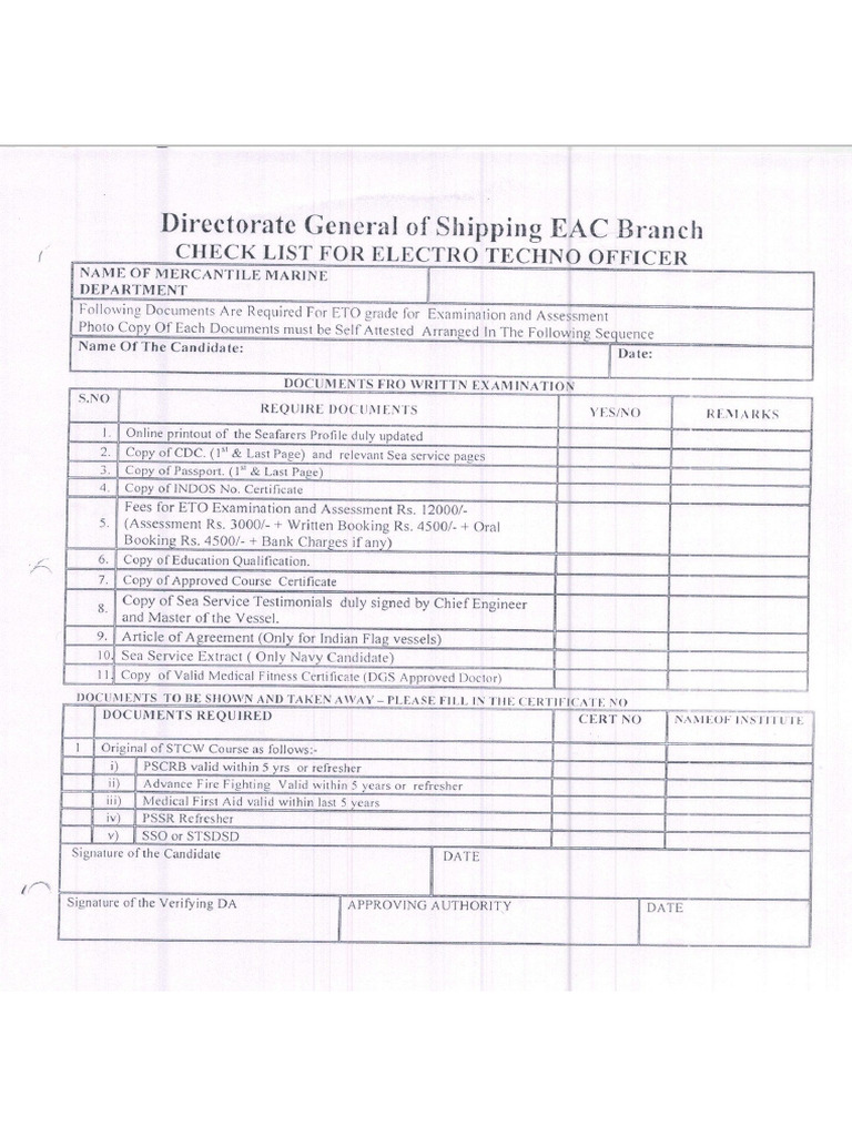 ETO Checklist | PDF