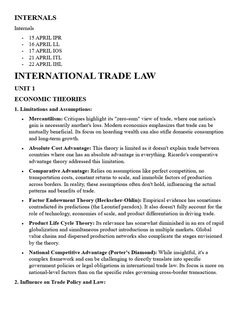 Economic Theories in Trade Law Analysis | PDF | Uruguay Round | World ...