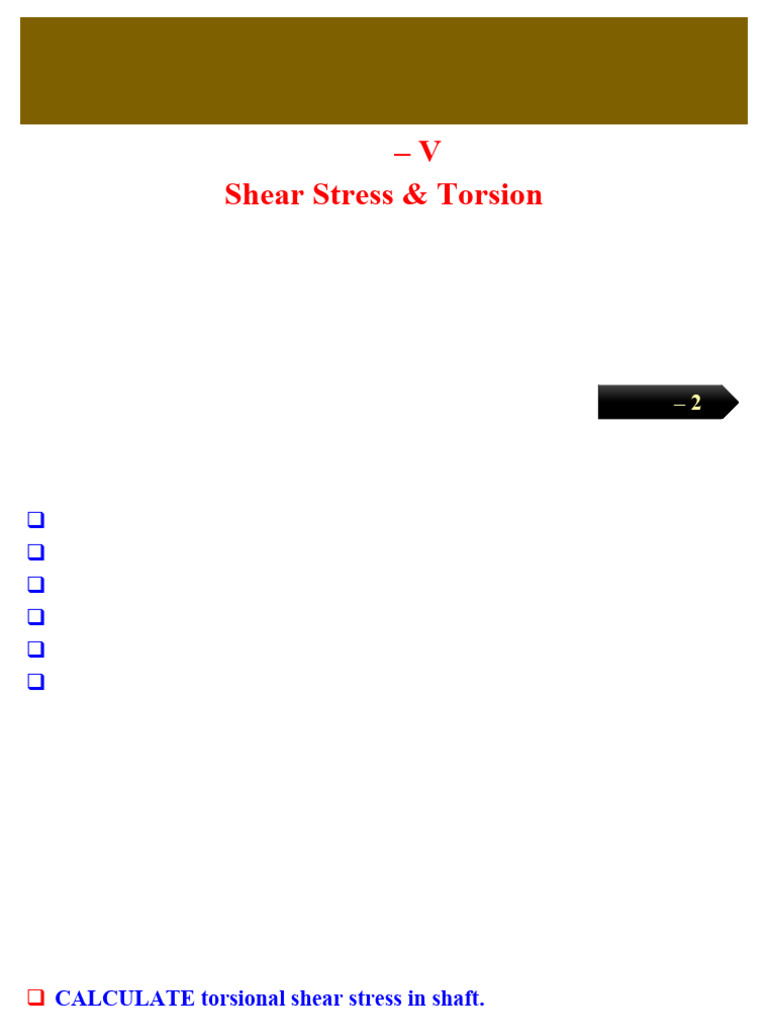 Unit 5 Shear Stress & Torsion Part 2 | PDF | Bending | Beam (Structure)