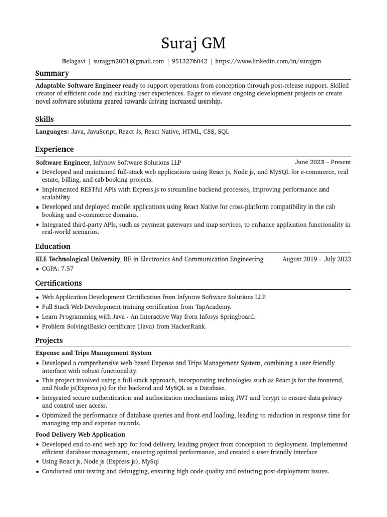 RenderCV EngineeringResumes Theme | PDF | Web Application | Software ...