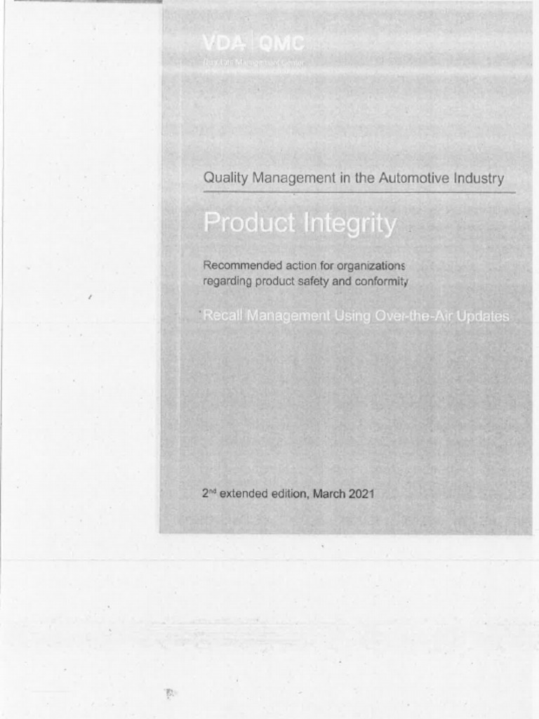 VDA Product Integrity 2nd editionMarch21 | PDF