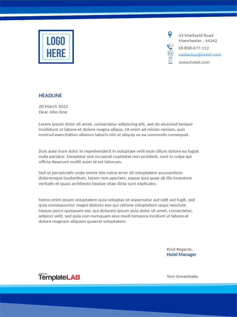 Hotel Letterhead Template | PDF