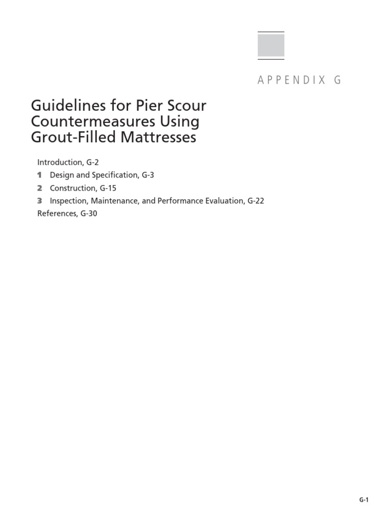Pier Scour Countermeasures: Grout Mattresses | PDF | Soil Mechanics ...