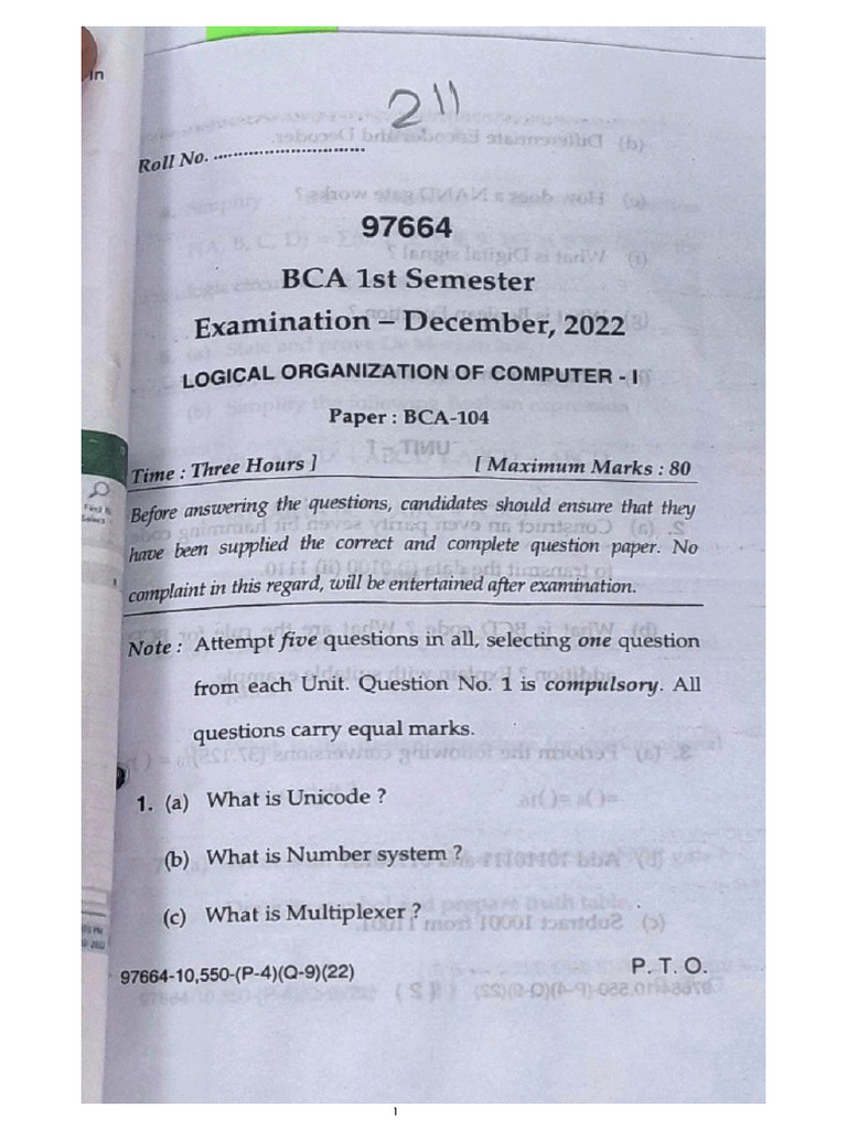 LOC Questions Paper - 1 | PDF