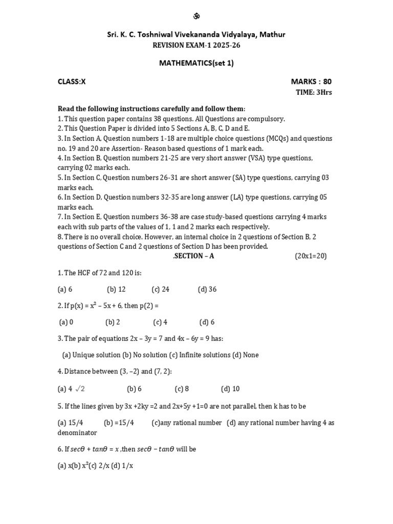 Maths_Class_10_Qs (1) | PDF | Polynomial | Numbers