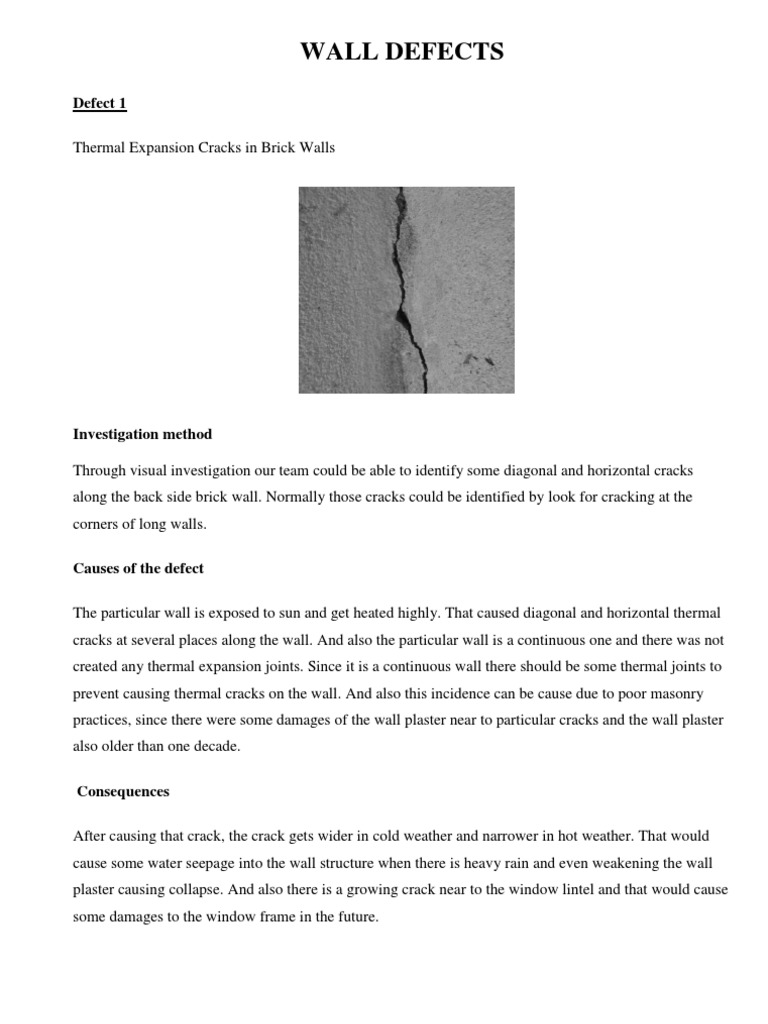 Defects in Walls | PDF | Paint | Plaster